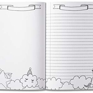 Unicorn Journal and Sketchbook: Journal and Notebook for Girls - Composition Size (7.5"x9.75") With Lined and Blank Pages, Perfect for Journal, Doodling, Sketching and Notes