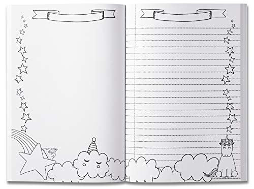 Unicorn Journal and Sketchbook: Journal and Notebook for Girls - Composition Size (7.5"x9.75") With Lined and Blank Pages, Perfect for Journal, Doodling, Sketching and Notes