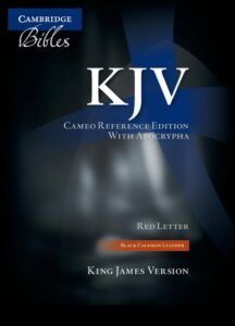 kjv cameo reference bible with apocrypha, black calfskin leather, red-letter text, kj455:xra