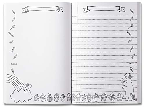 Unicorn Journal and Sketchbook: Journal and Notebook for Girls - Composition Size (7.5"x9.75") With Lined and Blank Pages, Perfect for Journal, Doodling, Sketching and Notes