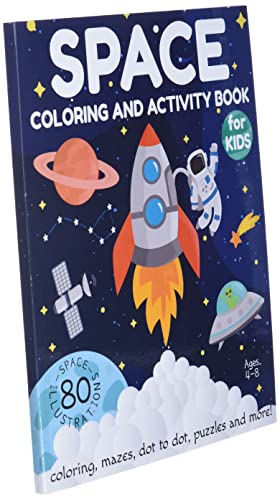 Space Coloring and Activity Book for Kids Ages 4-8: Coloring, Mazes, Dot to Dot, Puzzles and More! (80 Space Illustrations)