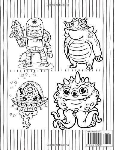 Friendly Aliens - Coloring Book For Kids: Strange Creatures, UFO Spaceships Visitors From Outer Space – For Boys & Girls 5+