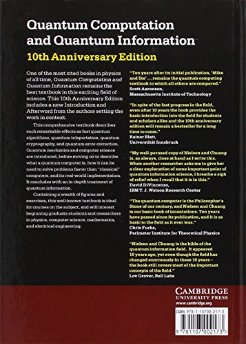 Quantum Computation and Quantum Information: 10th Anniversary Edition