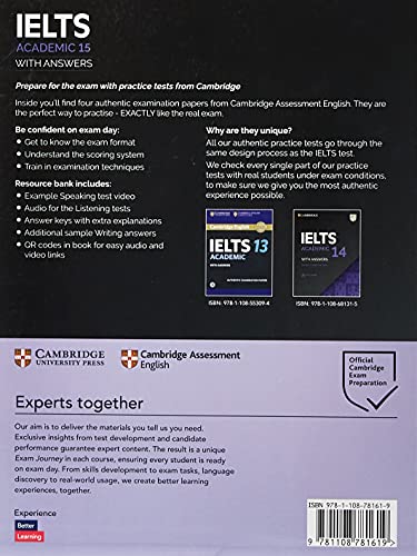 IELTS 15 Academic Student's Book with Answers with Audio with Resource Bank: Authentic Practice Tests (IELTS Practice Tests)