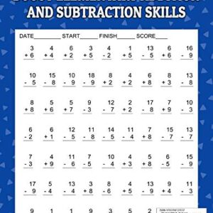 Large Print Math Drills For 1st Grade: Addition and Subtraction Problem worksheets for daily practice – Timed Test Reproducible with Answer Key ... 1 Math Workbooks Addition and Subtraction)