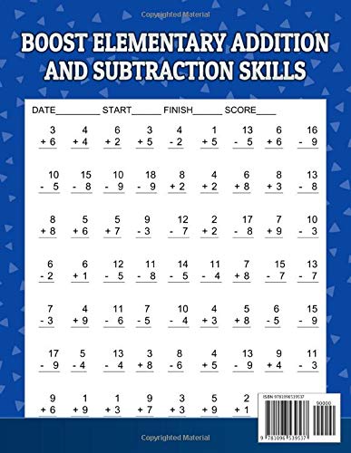 Large Print Math Drills For 1st Grade: Addition and Subtraction Problem worksheets for daily practice – Timed Test Reproducible with Answer Key ... 1 Math Workbooks Addition and Subtraction)