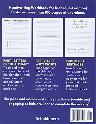 Handwriting Workbook for Kids: 3-in-1 Writing Practice Book to Master Letters, Words & Sentences