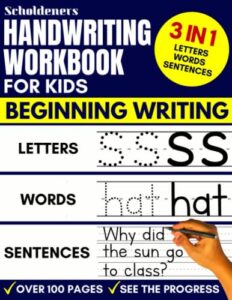 handwriting workbook for kids: 3-in-1 writing practice book to master letters, words & sentences