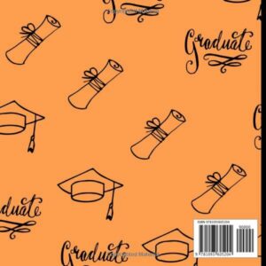 And so the adventure begins: Graduation Guest book Orange and Black, A keepsake memory book to treasure forever, (fill in, advice & wishes cards style inside.)