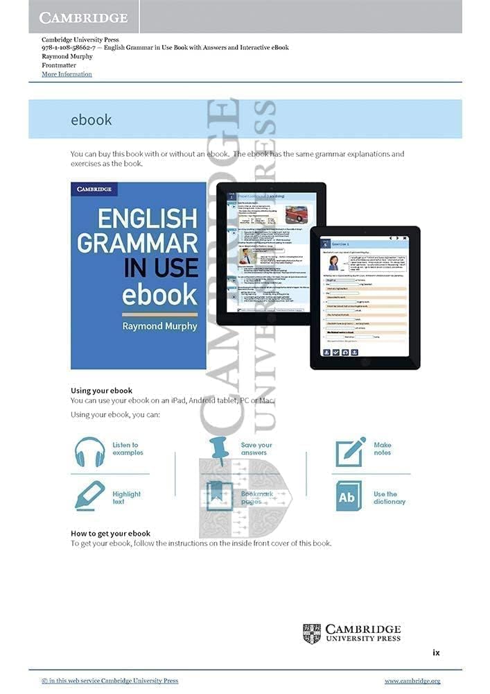 English Grammar in Use Book with Answers and Interactive eBook: A Self-study Reference and Practice Book for Intermediate Learners of English