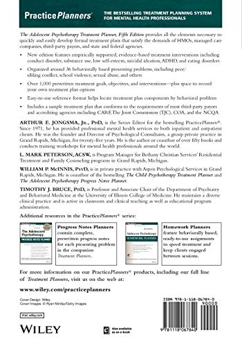 The Adolescent Psychotherapy Treatment Planner