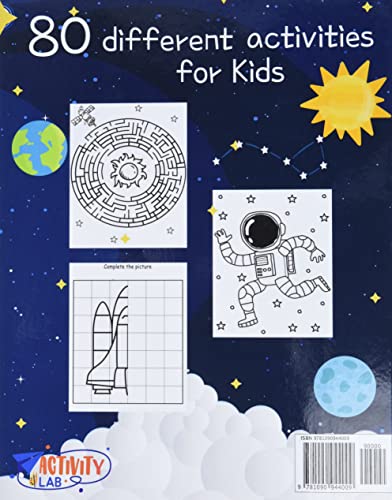 Space Coloring and Activity Book for Kids Ages 4-8: Coloring, Mazes, Dot to Dot, Puzzles and More! (80 Space Illustrations)