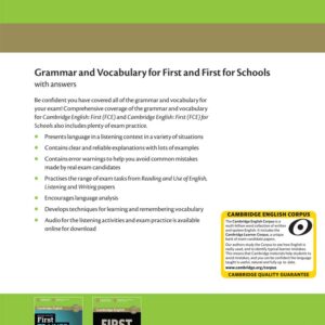 Grammar and Vocabulary for First and First for Schools Book with Answers and Audio (Cambridge Grammar for Exams)