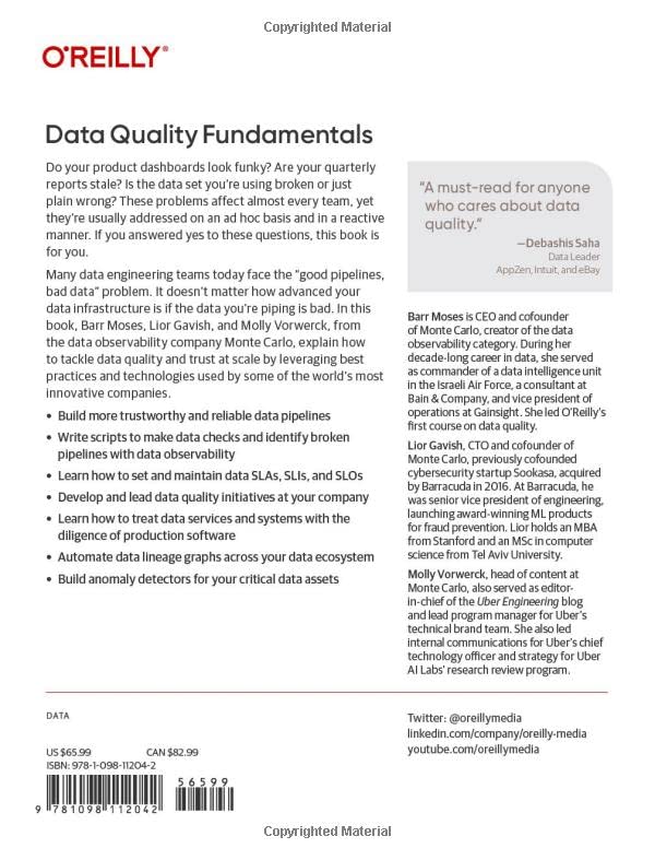 Data Quality Fundamentals: A Practitioner's Guide to Building Trustworthy Data Pipelines