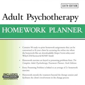 Adult Psychotherapy Homework Planner, 6th Edition (PracticePlanners)