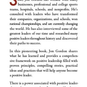 The Power of Positive Leadership: How and Why Positive Leaders Transform Teams and Organizations and Change the World (Jon Gordon)