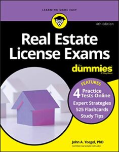 real estate license exams for dummies: 4 practice test online + 525 flashcards