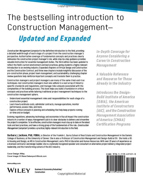 Construction Management JumpStart: The Best First Step Toward a Career in Construction Management