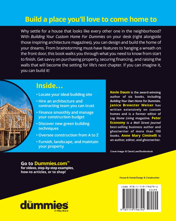 Building Your Custom Home For Dummies