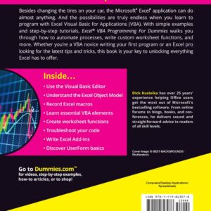 Excel VBA Programming For Dummies (For Dummies (Computer/Tech))