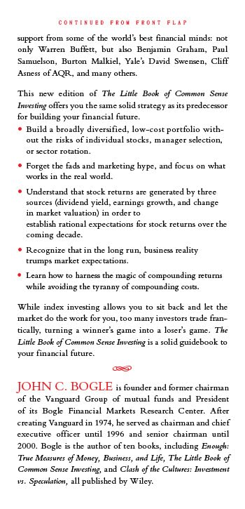 The Little Book of Common Sense Investing: The Only Way to Guarantee Your Fair Share of Stock Market Returns (Little Books, Big Profits)