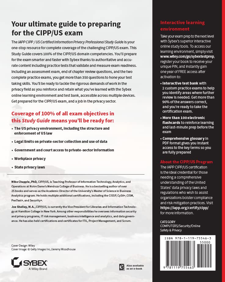 IAPP CIPP / US Certified Information Privacy Professional Study Guide (Sybex Study Guide)