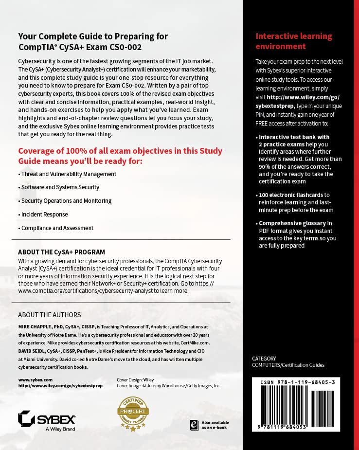 CompTIA CySA+ Study Guide Exam CS0-002 (Sybex Study Guide)