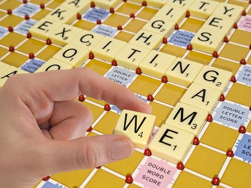 Tile Lock Scrabble by Winning Moves Games USA, Innovative Gameboard "Locks" Tiles In Place, for 2 to 4 Players, Ages 8 and Up