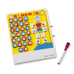 melissa & doug flip to win travel hangman game - white board, dry-erase marker