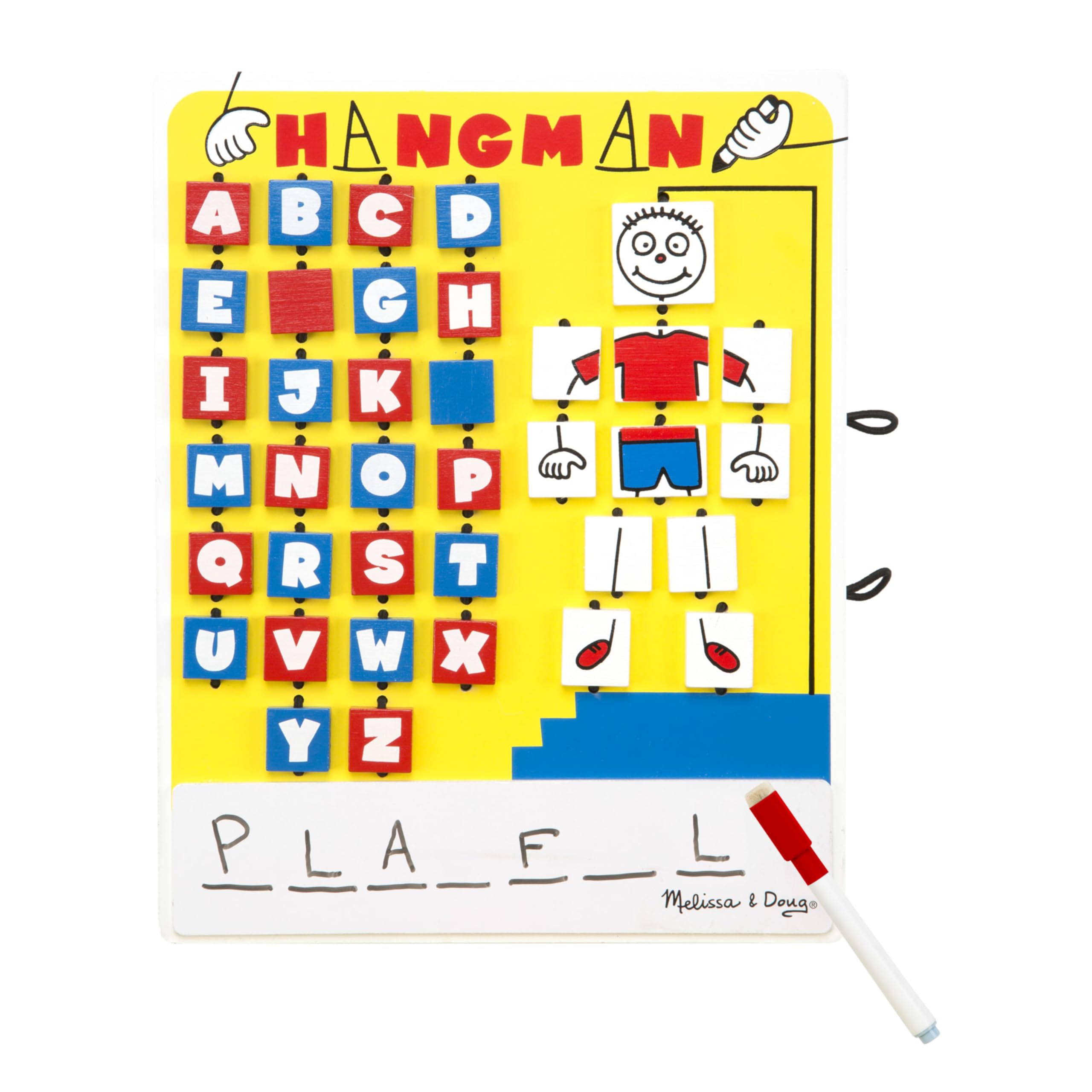 Melissa & Doug Flip to Win Travel Hangman Game - White Board, Dry-Erase Marker