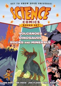 science comics boxed set: volcanoes, dinosaurs, and rocks and minerals