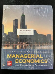 managerial economics and organizational architecture 7th