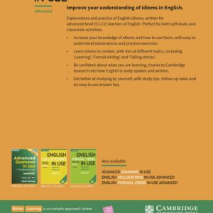 English Idioms in Use Advanced Book with Answers: Vocabulary Reference and Practice (Vocabulary in Use)