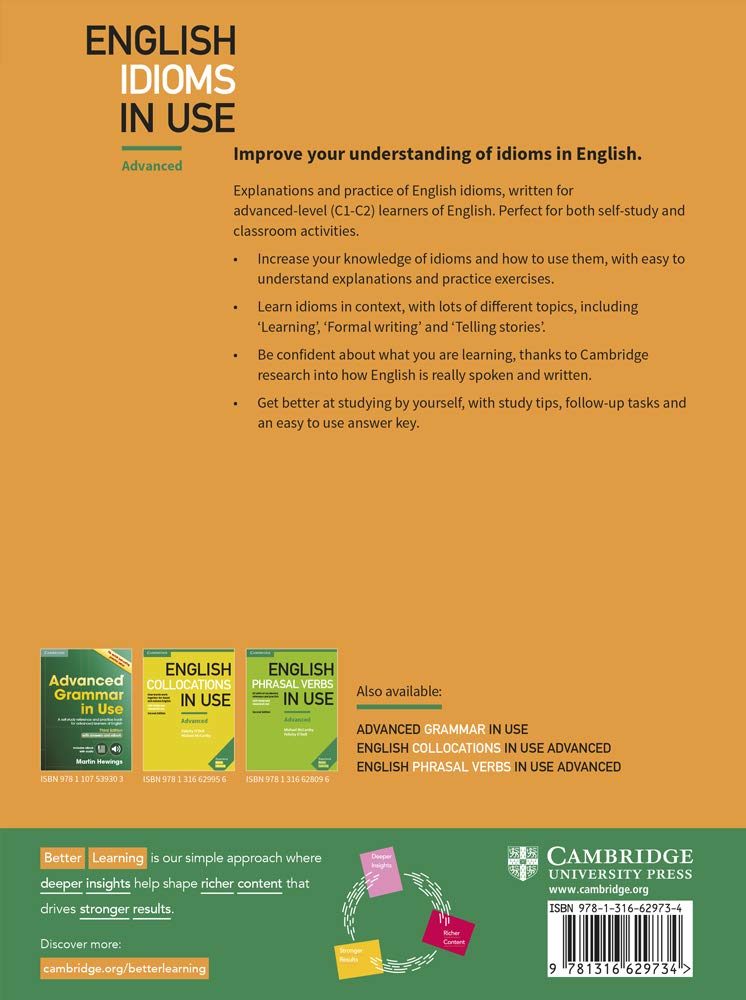 English Idioms in Use Advanced Book with Answers: Vocabulary Reference and Practice (Vocabulary in Use)