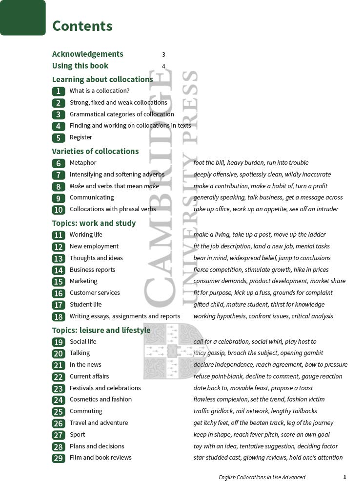 English Collocations in Use Advanced Book with Answers: How Words Work Together for Fluent and Natural English (Vocabulary in Use)