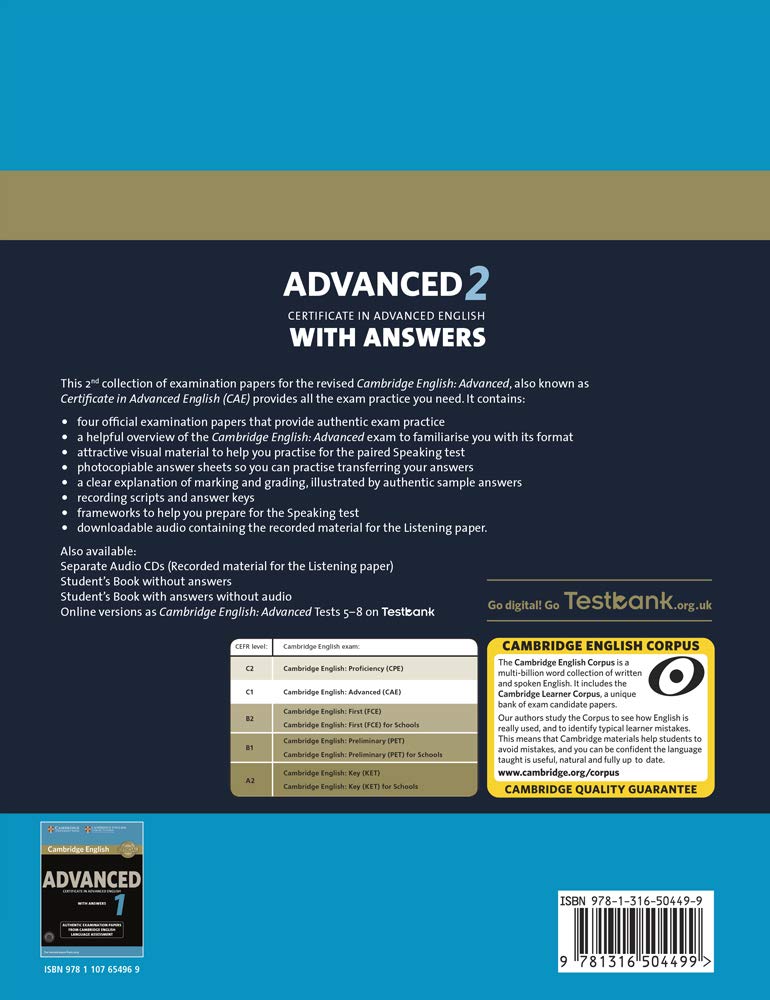 Cambridge English Advanced 2 Student's Book with answers and Audio: Authentic Examination Papers