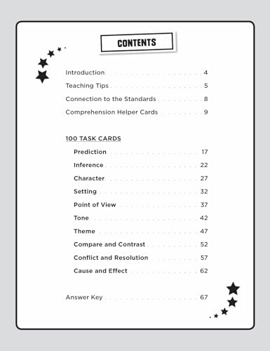 100 Task Cards: Literary Text: Reproducible Mini-Passages With Key Questions to Boost Reading Comprehension Skills