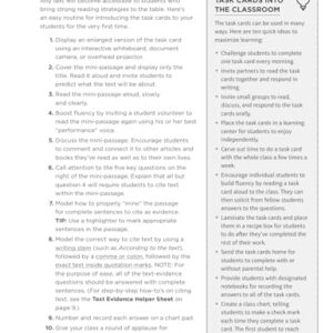 100 Task Cards: Text Evidence: Reproducible Mini-Passages With Key Questions to Boost Reading Comprehension Skills