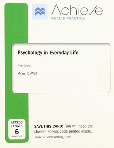 Loose-Leaf Version for Psychology in Everyday Life 5e & Achieve Read & Practice for Psychology in Everyday Life 5e (Six Months Access)