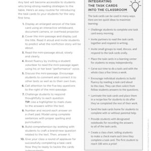 100 Task Cards: Informational Text: Reproducible Mini-Passages With Key Questions to Boost Reading Comprehension Skills