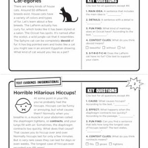 100 Task Cards: Text Evidence: Reproducible Mini-Passages With Key Questions to Boost Reading Comprehension Skills