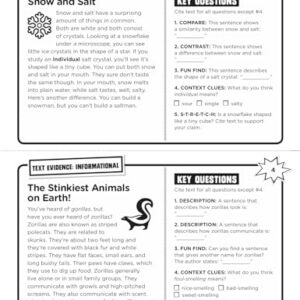 100 Task Cards: Text Evidence: Reproducible Mini-Passages With Key Questions to Boost Reading Comprehension Skills