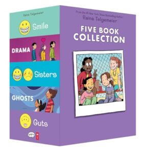 raina telgemeier collection box set (smile, drama, sisters, ghosts, guts)