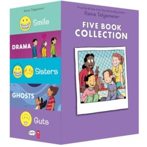 Raina Telgemeier Collection Box Set (Smile, Drama, Sisters, Ghosts, Guts)