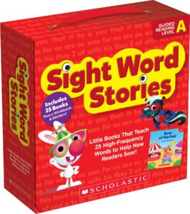 sight word stories: guided reading level a: fun books that teach 25 sight words to help new readers soar (scholastic guided reading level a)