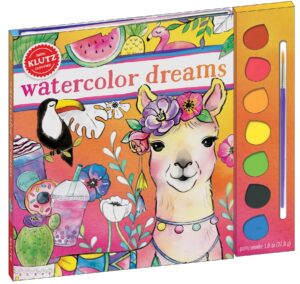 klutz watercolor dreams craft kit, 11 piece set, multicolor