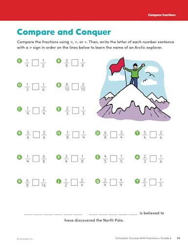 Scholastic Success with Fractions Grade 4 Workbook