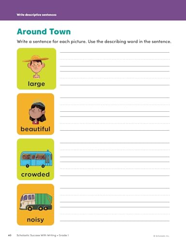 Scholastic Success with Writing Grade 1 Workbook