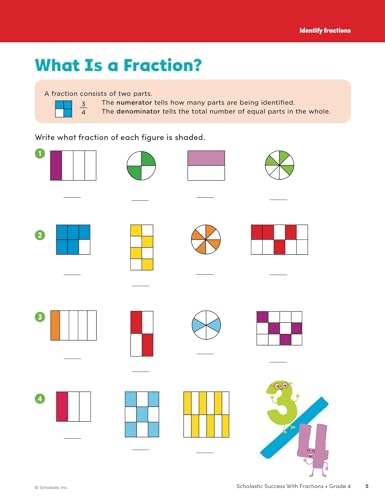 Scholastic Success with Fractions Grade 4 Workbook