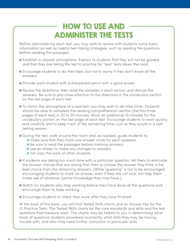 Scholastic Success with Reading Tests Grade 6 Workbook (Scholastic Success; Grade 6)